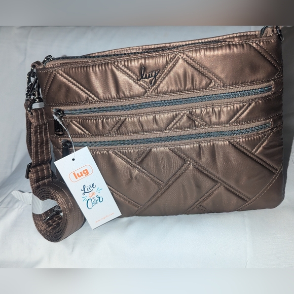 lug | Bags | Lug Dazzle Se New Womens Metallic Brown Crossbody Bag ...
